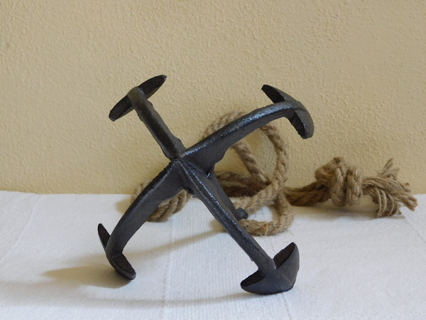 KOVOVÁ LODNÍ KOTVA S LANEM