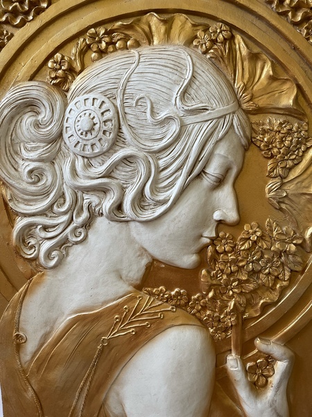 SECESE - VELKÉ PÁROVÉ OBRAZY ZLATO BÍLÉ