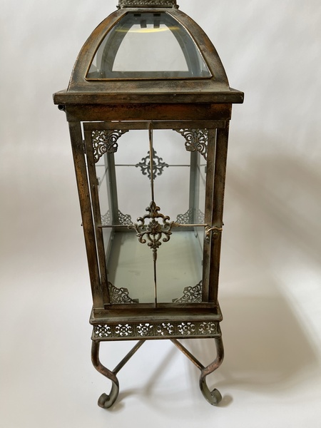 LUXUSNÍ VELKÁ LUCERNA KOV A SKLO 83 cm